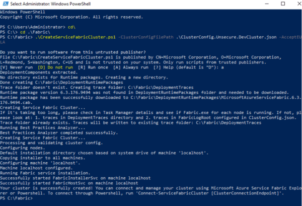 Installing Azure Service Fabric Cluster on Windows Server 2019 Insiders ...