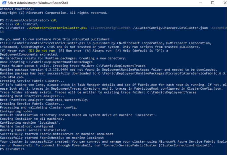 Installing Azure Service Fabric Cluster on Windows Server 2019 Insiders ...