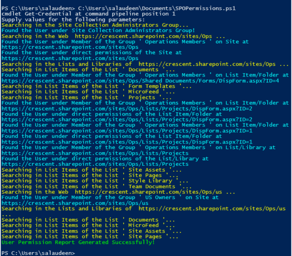 SharePoint Online: Permission Report for Specific User in a Site ...