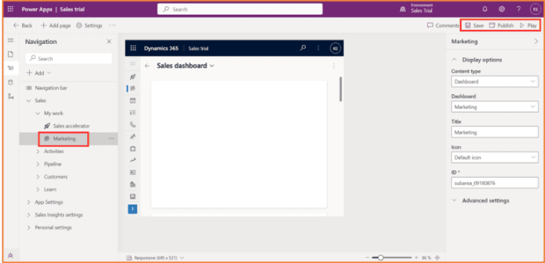 Add Power BI report or dashboard in a Power App (model-driven app ...